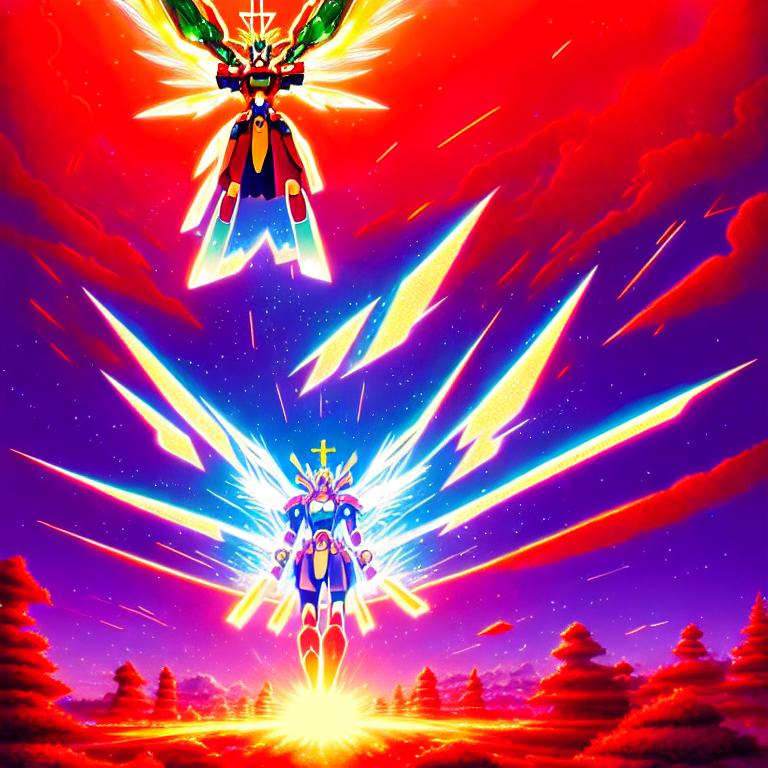 ultimate explosion of crystals symmetric gundam flyi... | OpenArt