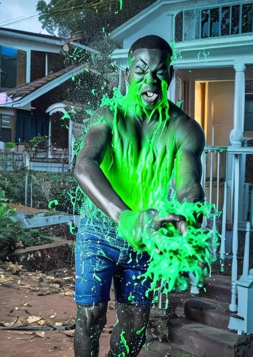 Man sliming at a home.