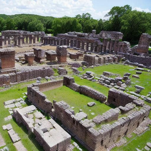 An archaeological dig site with ancient ruins | OpenArt