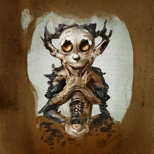 A ((creepy)) old elf ornament lies forgotten on the... | OpenArt