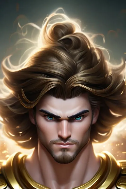 Texture of an oil painting, golden hair, handsome yo... | OpenArt