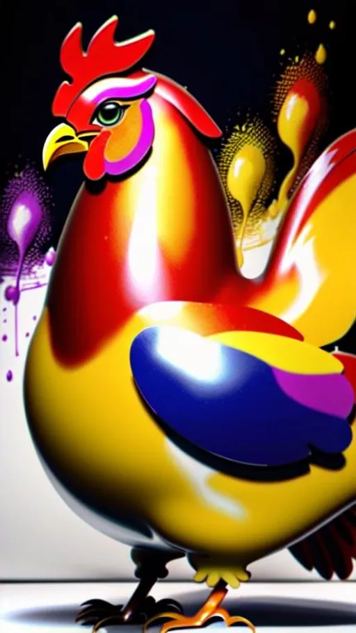 4K, ultra realistic, shiny, colorful chicken coming... | OpenArt