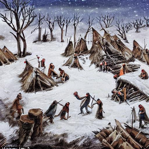 The white fox saw a small, primitive human village f... | OpenArt