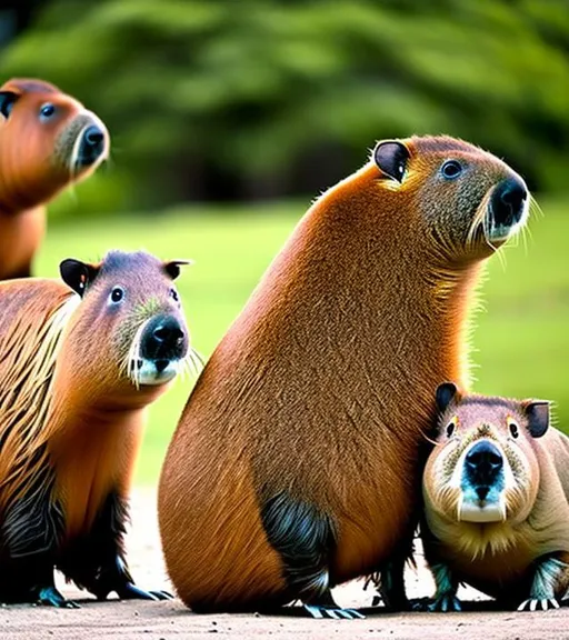 capybara with a pink tutu skirt on a stage with pink... | OpenArt