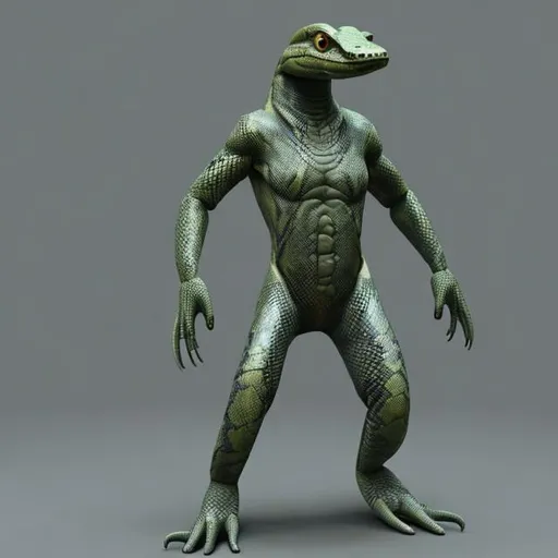 a humanoid snake creature wearing a police uniform