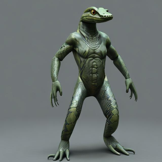 a humanoid snake creature wearing a police uniform