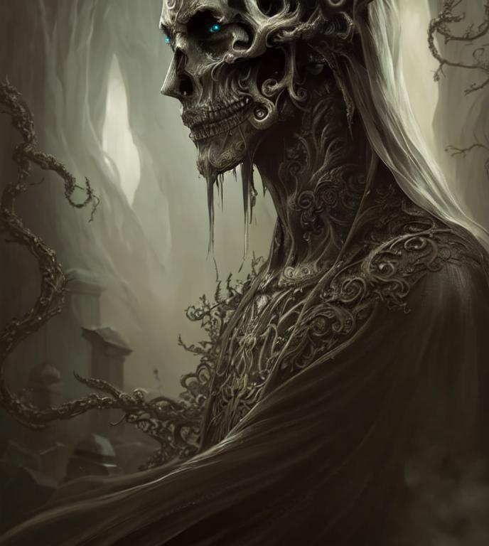 Portrait of a mysterious male Spirit of Death who ap... | OpenArt