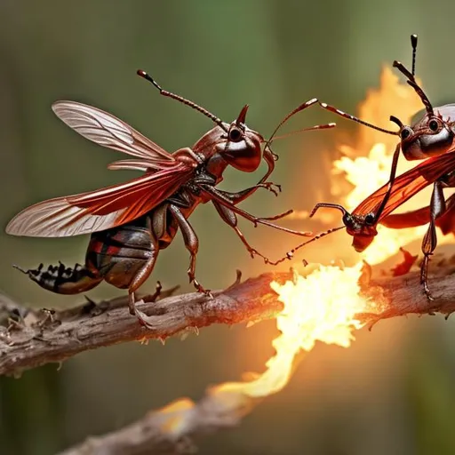 Bugs Fighting with fire