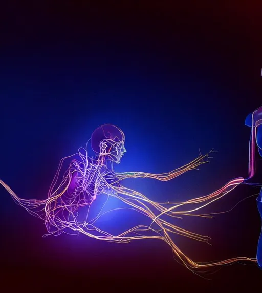 Perfectly rendered lady with an LED nervous system,... | OpenArt