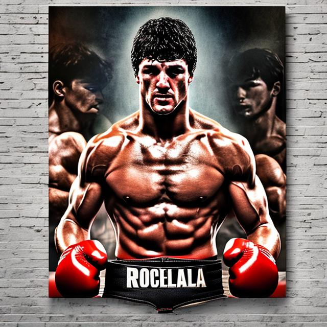 Rocky balboa muscular victory with heavyweight champ...