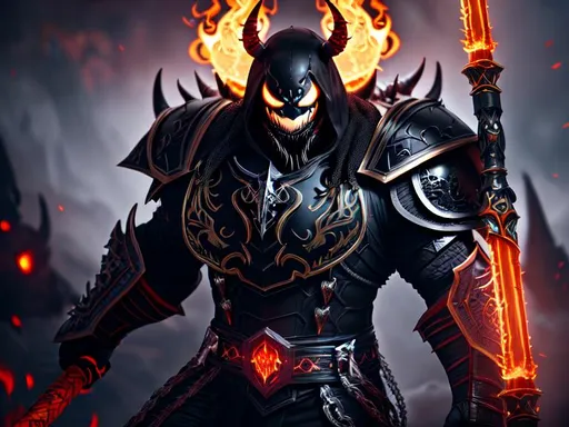 a death knight with a Venom mouth (Venom movie), wit...