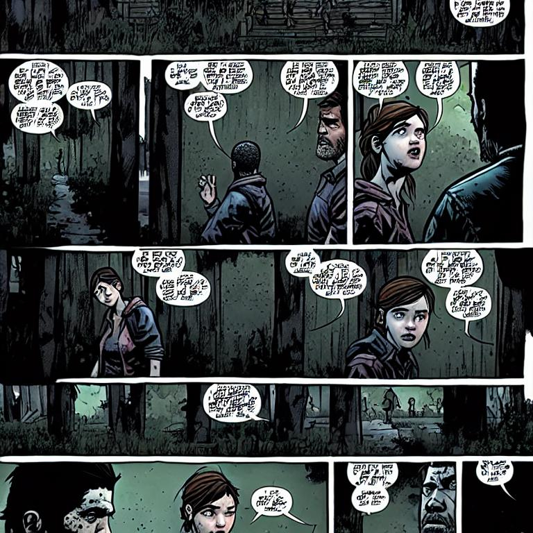 The last of us comics 4k, ellie in DC style panels,... | OpenArt