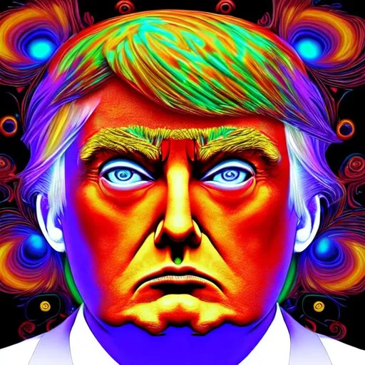Fractal Geometry Donald Trump face, translucent colo... | OpenArt