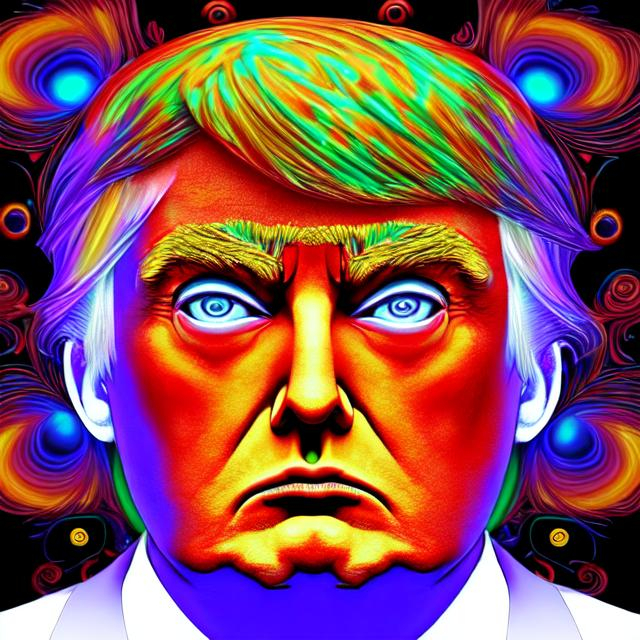 Fractal Geometry Donald Trump face, translucent colo... | OpenArt