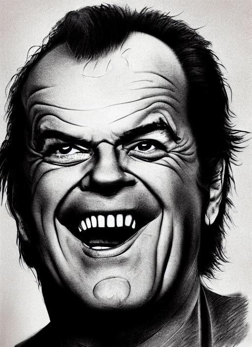 Create a portrait of Jack Nicholson using traditiona... | OpenArt