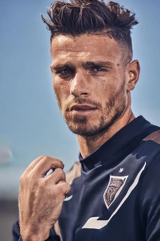 handsome james beattie, wearing blue futuristic Tamp... | OpenArt