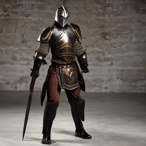 full body view of a photo realistic warrior wearing... | OpenArt