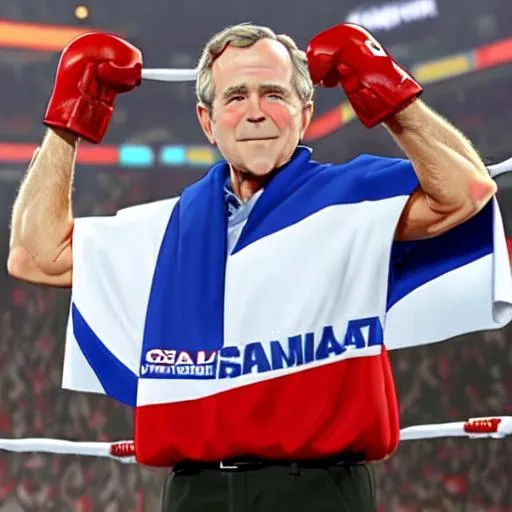 George Bush as a WWE superstar he is strong and has...
