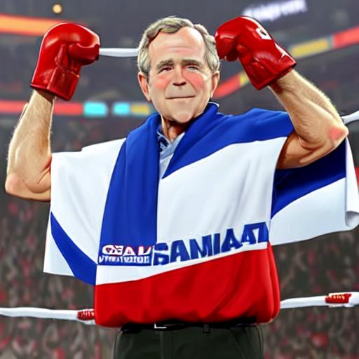 George Bush as a WWE superstar he is strong and has...