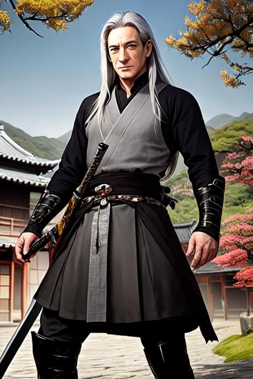 Jason Isaacs , 24 male android character, long grey... | OpenArt