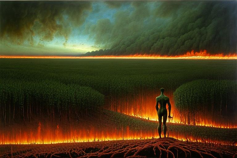 Hyper-realistic landscape painting by Zdzisław Beksi... | OpenArt