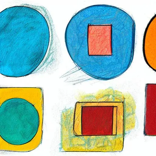 Simple shapes art color sketch ancient | OpenArt
