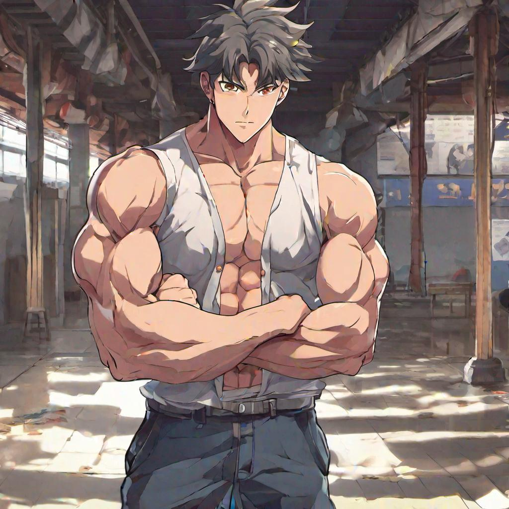 A Handsome Muscular Anime Boy