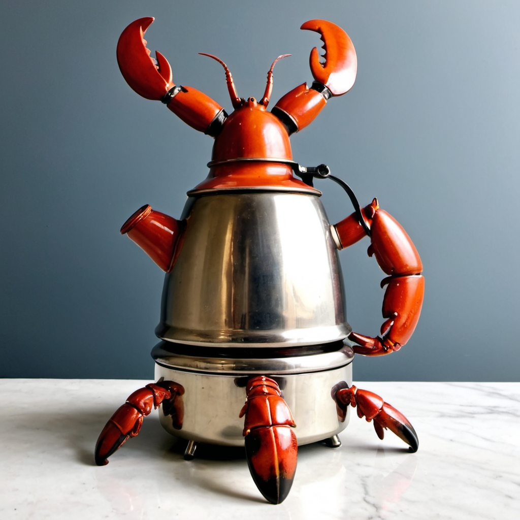 Midcentury modern lobster hockey coffee pot by Gölst...