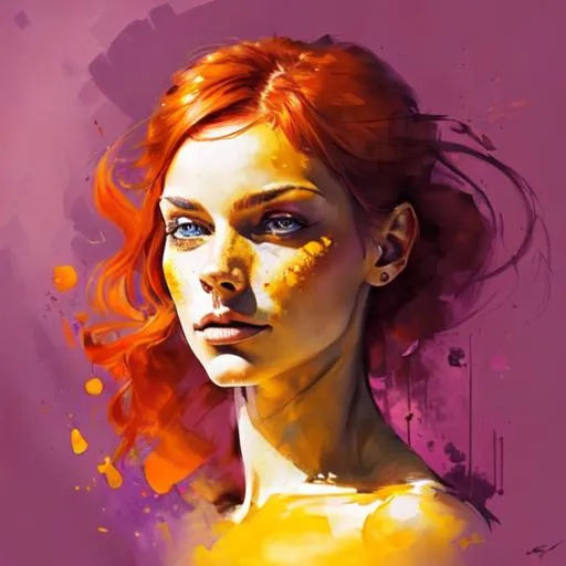 painting on the canvas of a woman in colorful tones,... | OpenArt