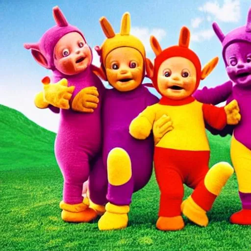 Teletubbies Hug A Girl's Leg | OpenArt
