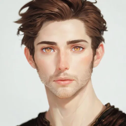 Aesthetic pale man, little tiny stubble brown beard,... | OpenArt