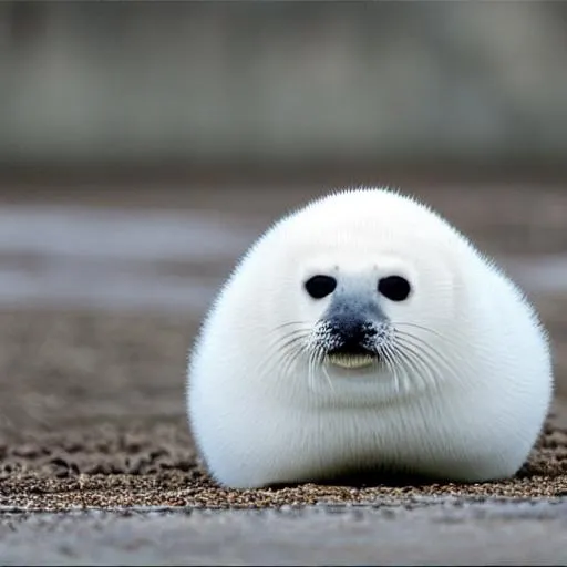 fluffy and cute baby harp seal | OpenArt