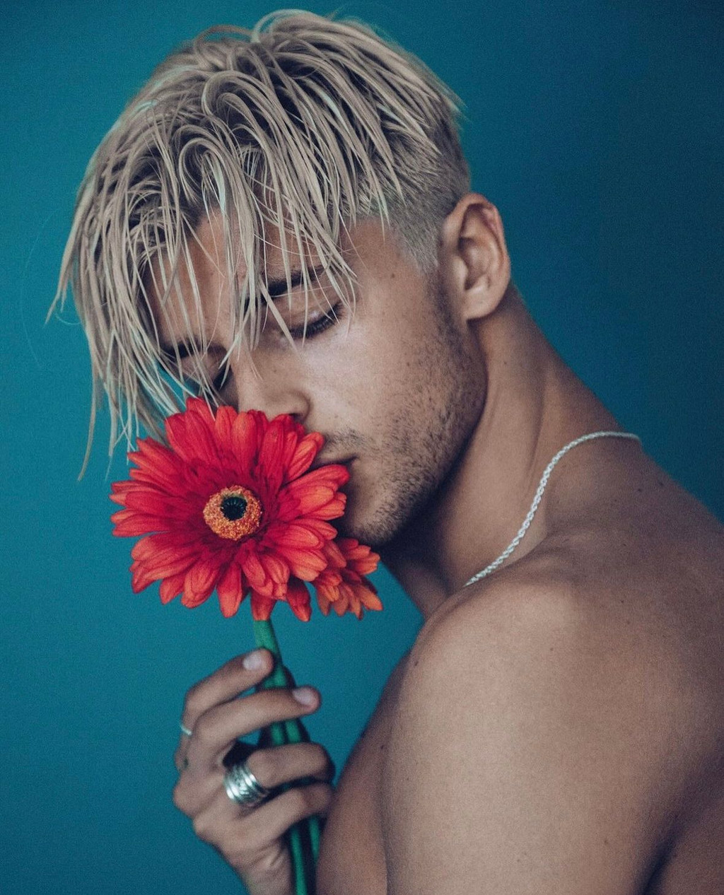 Cool man posing artistically