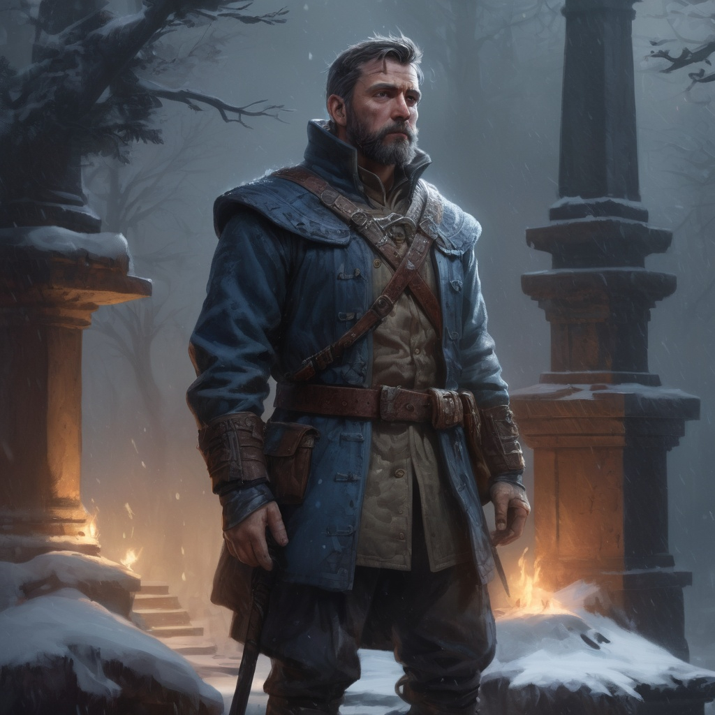 Male stocky mature Halbardier, with short hair and b...