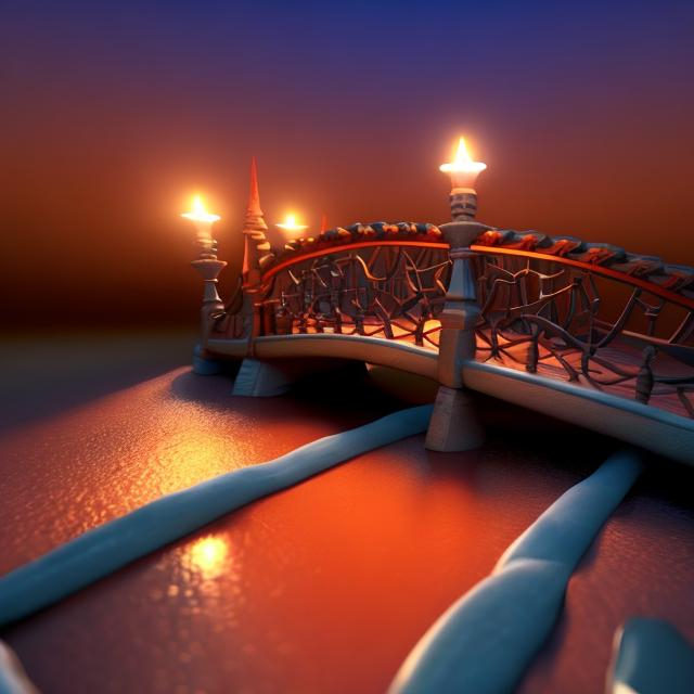3d A candle in a animated bridge with warm colors | OpenArt