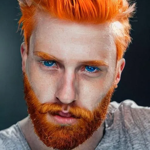 A man with short orange hair, and 6 pack stomack, an... | OpenArt