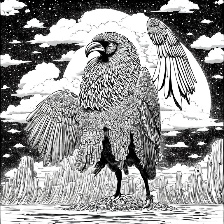 Colossal bird the size of an island, giant, huge, ma... | OpenArt