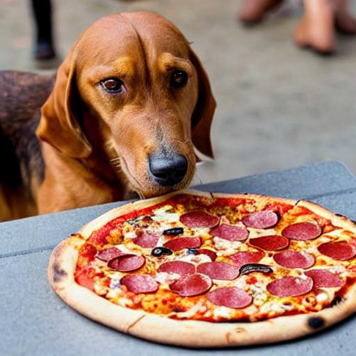 A dog eating pizza | OpenArt