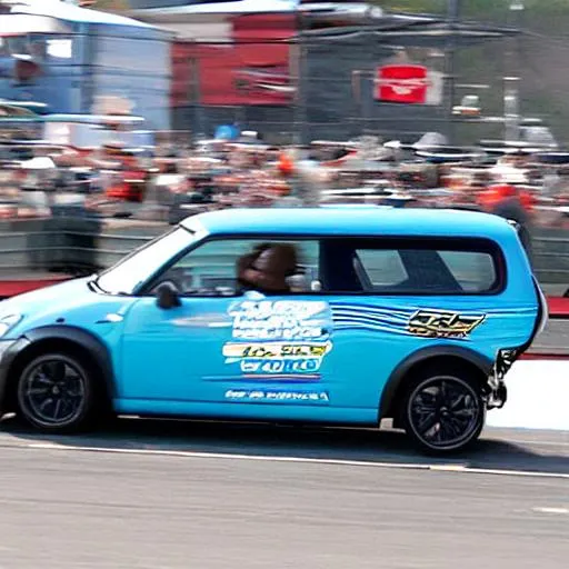 vin desal drag racing in a mini van