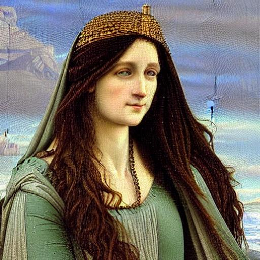 Medieval princess oil painting by Pre-Raphaelite bro...
