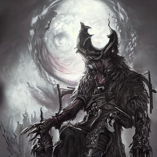 fantasy Bloodborne concept art werewolf victorian