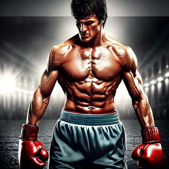 Rocky balboa muscular victory | OpenArt