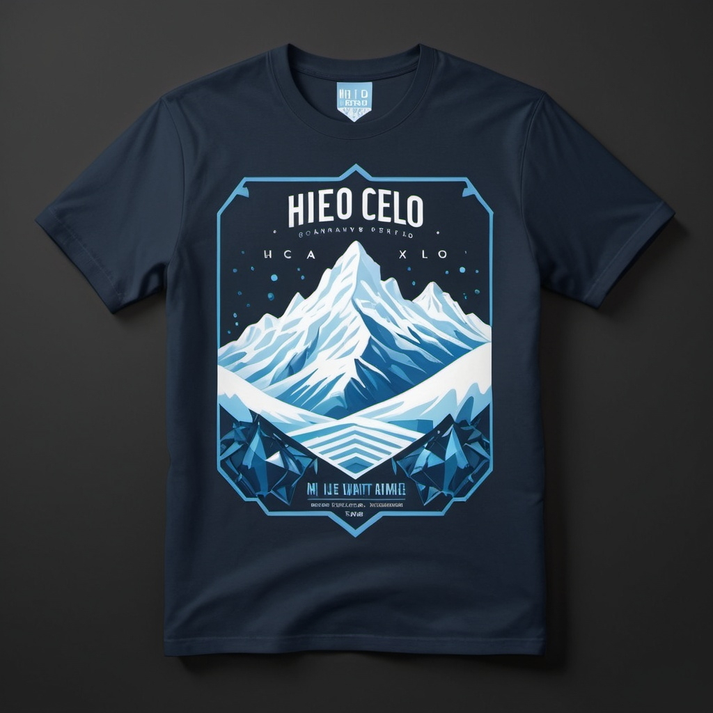 A navy blue T-shirt design for the company 'Hielo No...