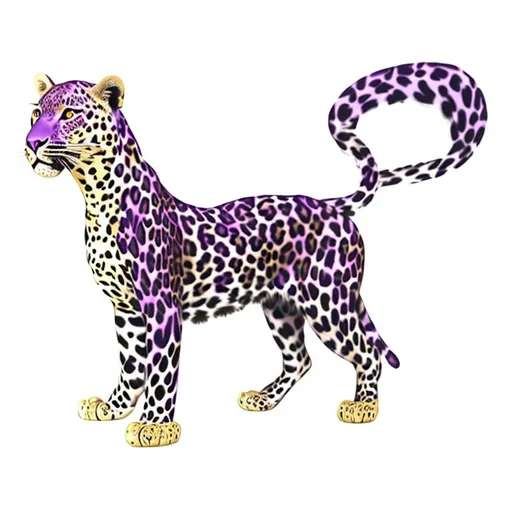 purple leopard, digital art