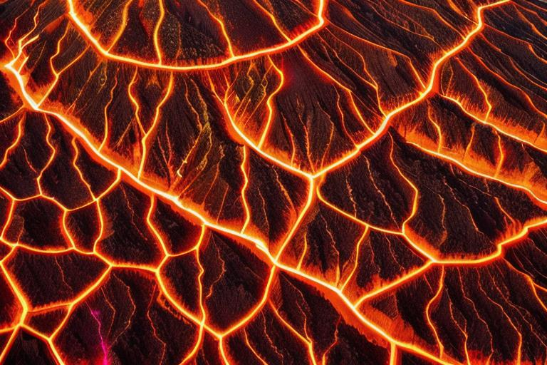 top down view of the inside of a caldera