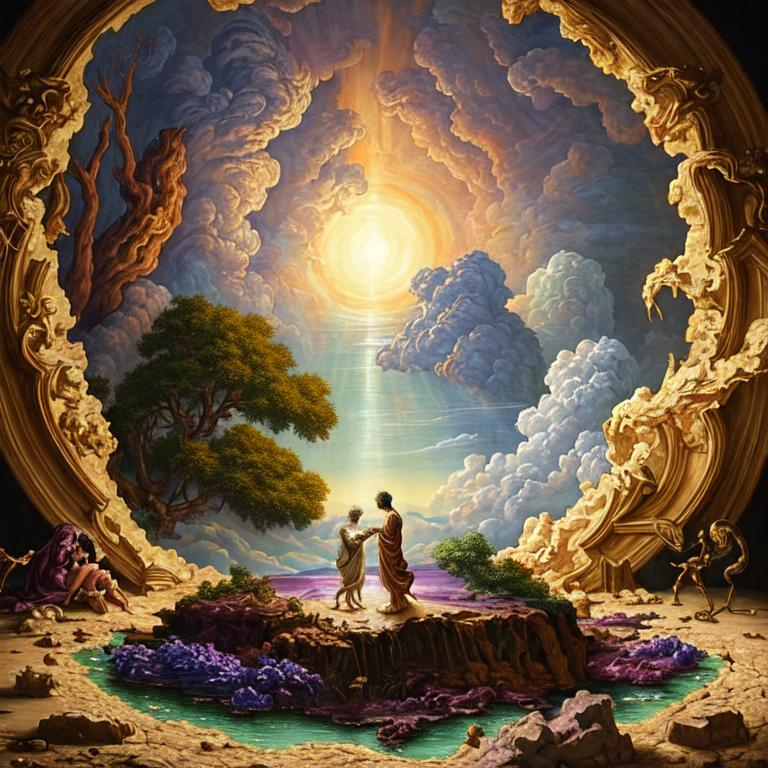 Hyperrealistic painting of The Creation of Adam, som... | OpenArt