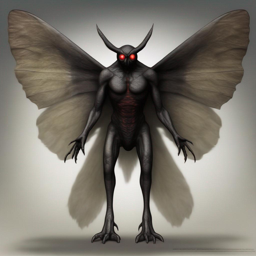 Mothman is described as a bipedal, winged humanoid.... | OpenArt
