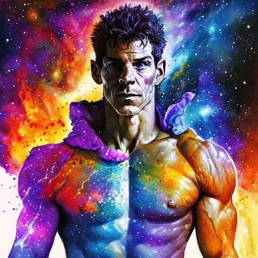 awesome space god with muscles galaxy | OpenArt