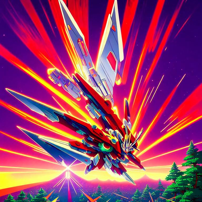 ultimate explosion of crystals symmetric gundam flyi... | OpenArt
