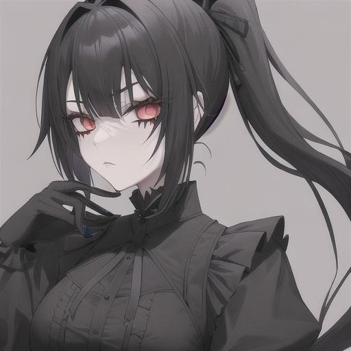 a cool and emo girl with dark academia aesthetic, lo...